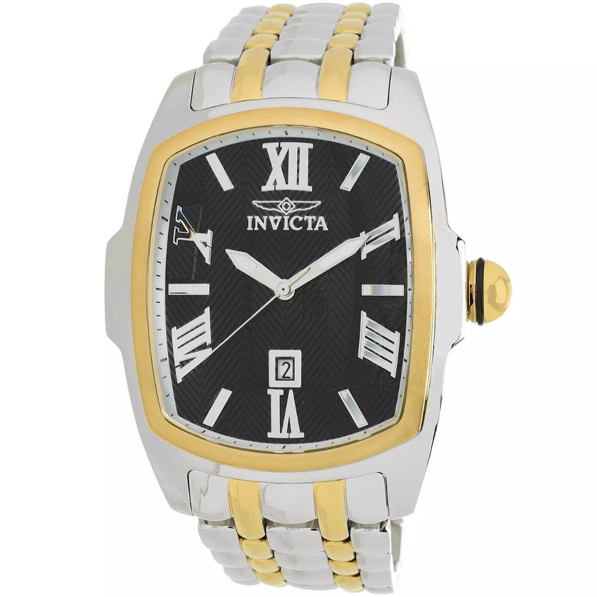 Invicta 39829 Men's Lupah Black Dial Two Tone SS Bracelet Watch ...