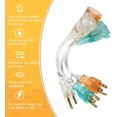 Coleman Cable 06991 8" Assorted Color Power Strip Extension Cord 3 ...