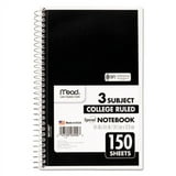 "Spiral Notebook, 3 Subject, Medium/college Rule, Randomly Assorted ...