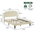 VECELO Full Size Upholstered Platform Bed Frame, Adjustable Headboard ...