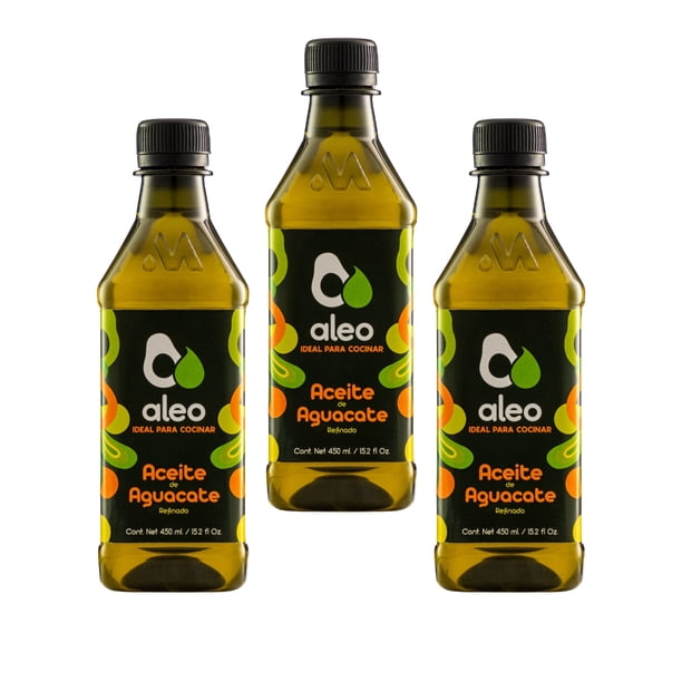 Tripack Aceite De Aguacate Refinado Aleo 450 Ml (Naranja) | Bodega ...
