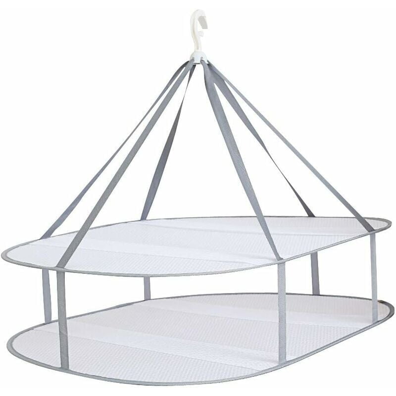 Click here for Unbranded Hanging Sweater Drying Rack  2 Tier Fold... prices