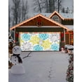 Garage Door Banner Cover 6 x 13 ft, Christmas Teal Yellow Snowflake ...
