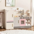 Costway Kids Chef Pretend Play Kitchen Set with Interactive Features ...