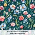 DaShan Green Boho Floral Blackout Curtains,52x96 Inches Long Room ...