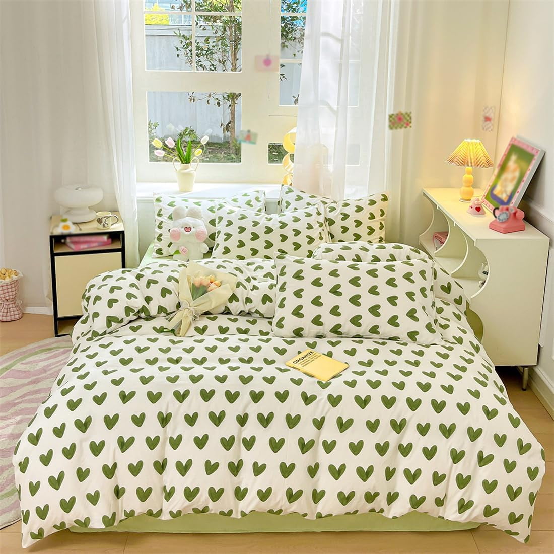 Click here for Siabc-Sweet Heart Duvet Cover Set Twin Size Kids C... prices