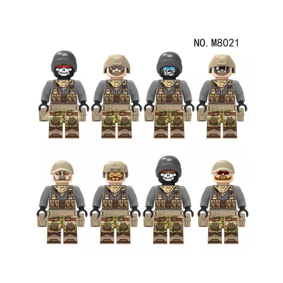 Buy 8PCS Military Police Series Minifigures Building Blocks Assembling ...