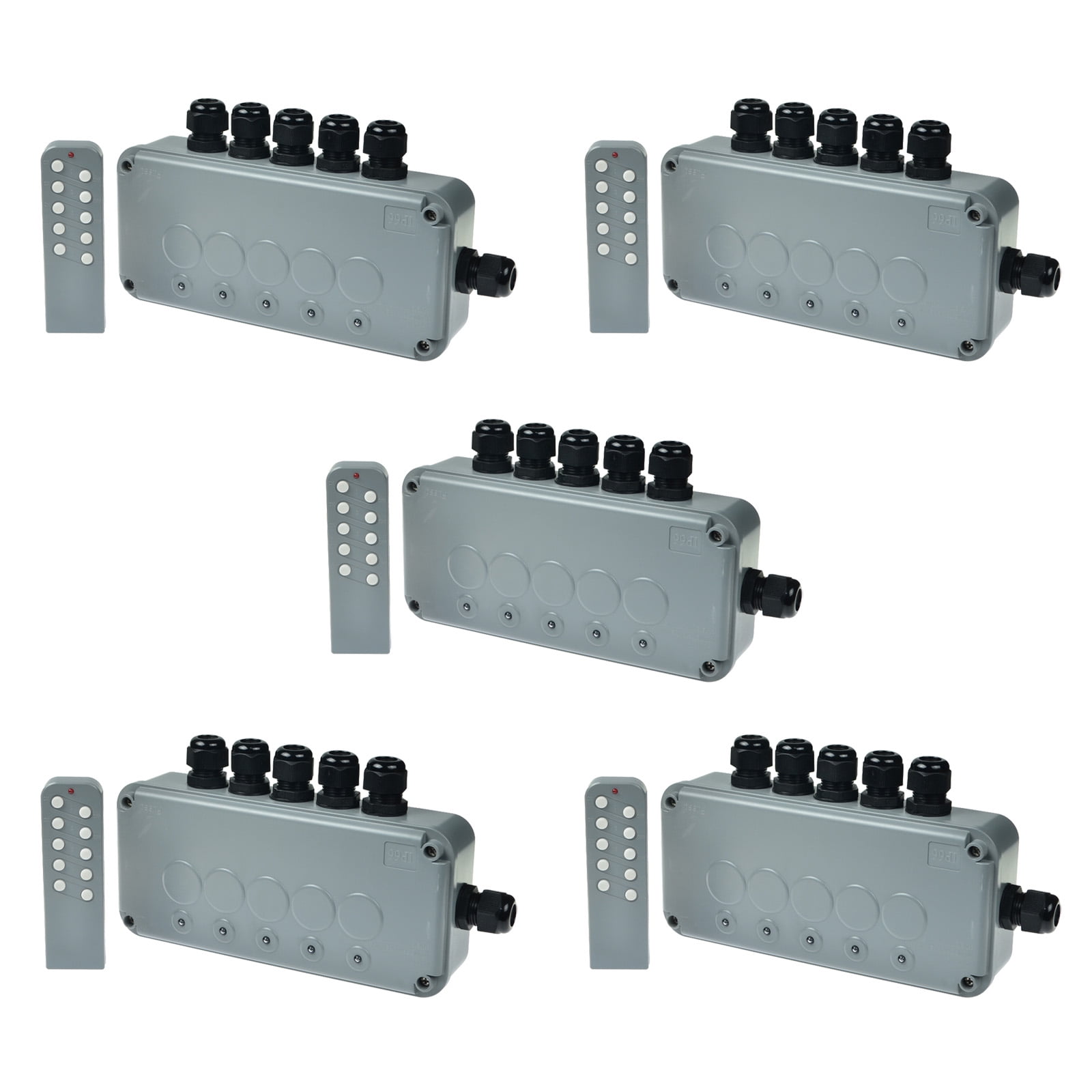 GREENCYCLE 5 Set 15A 5-Gang Junction Box Weatherproof Outdoor Switched ...