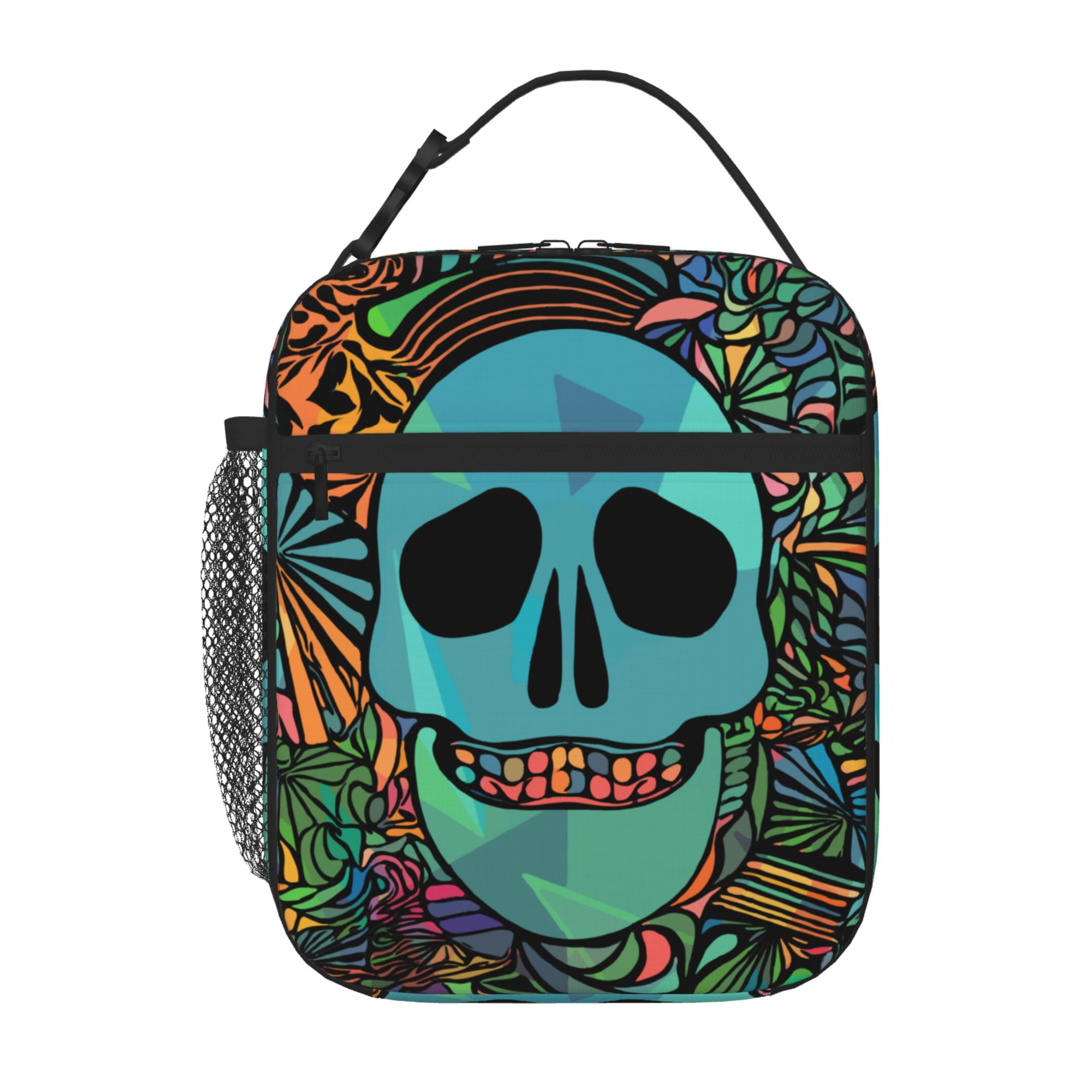 TEQUAN Portable Lunch Bag, Gypsy Hippie Skeleton Pattern Reusable ...