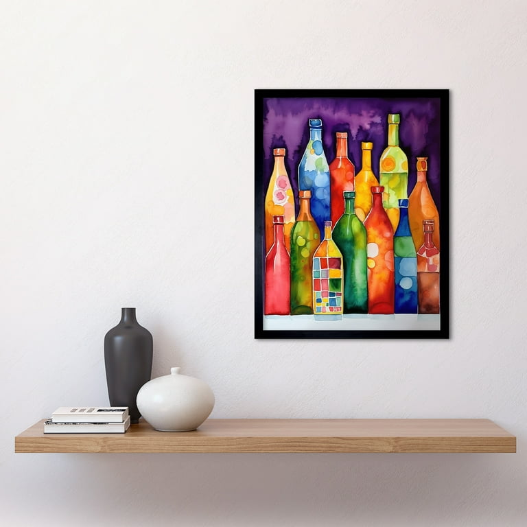 Abstract Wine Bottle Paintings