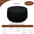 10Pack Black Round Tablecloth 90 inch Black Table Cloth, Washable Round ...