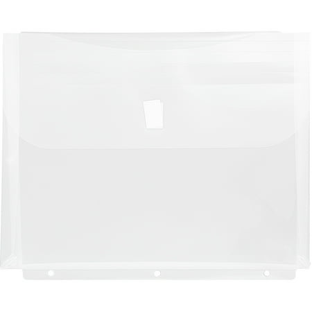 JAM Plastic 3 Hole Punch Binder Envelopes with Hook & Loop Closure ...
