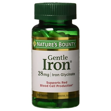 Nature's Bounty Gentle Iron 28mg, Vitamin Supplements, Supports Red ...