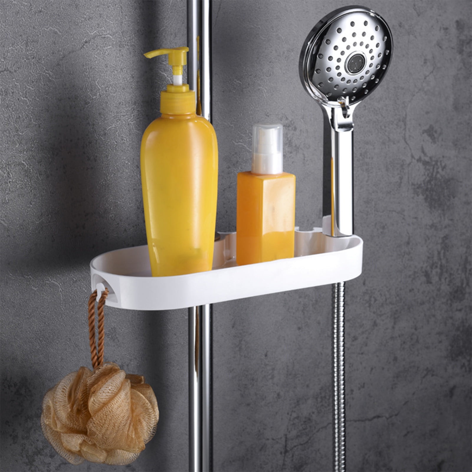 SuoKom Shower Rack Punch-Free Shower Caddy Shelves Slide Bar for Shower ...