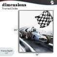 Stupell Industries Dynamic Racecar Driving Gray Framed Giclee Art ...