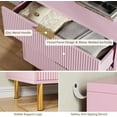 5 Drawer Pink Dresser with Gold Handles Fluted Front Storage Chest for ...