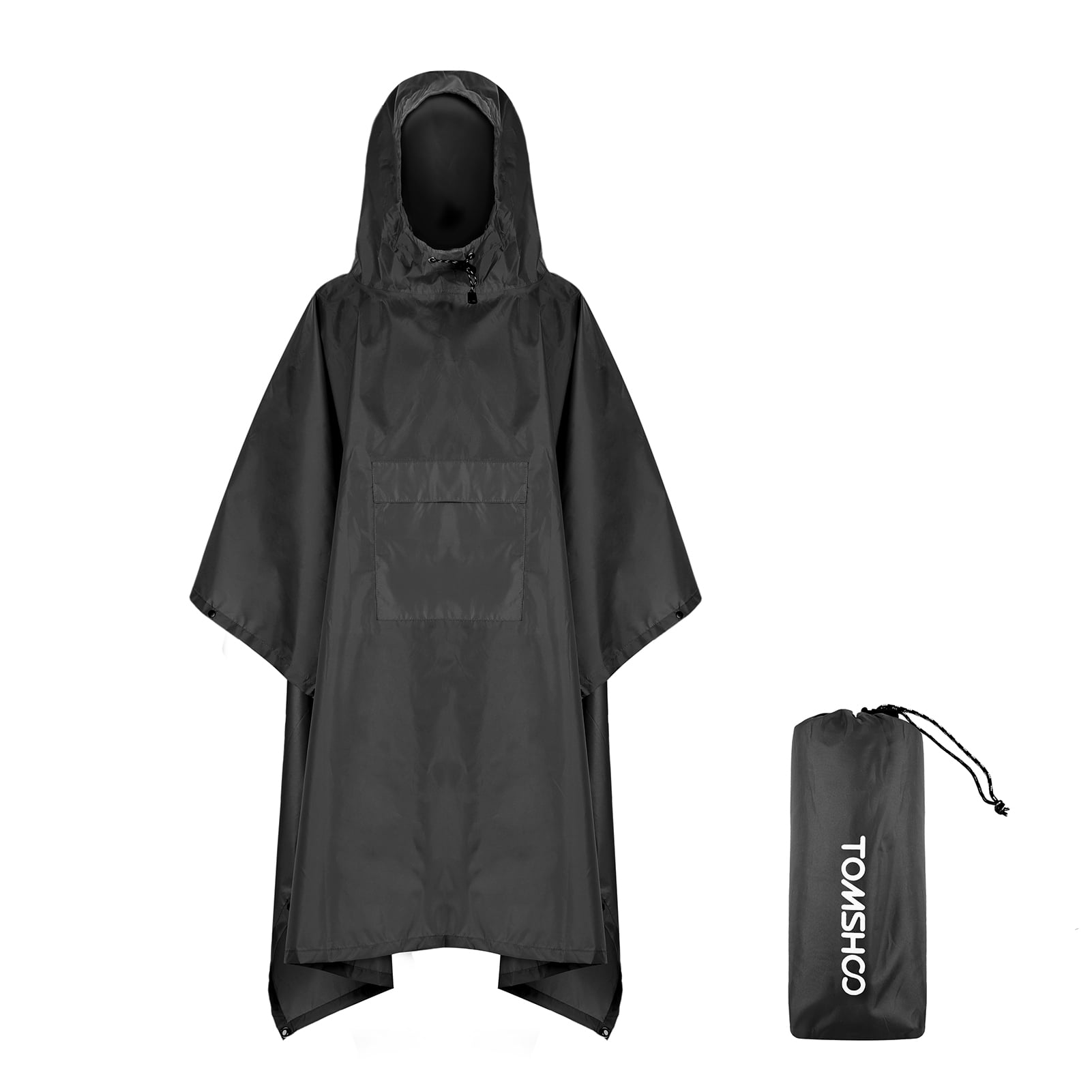 TOMSHOO Hooded Rain Poncho with Pocket Lightweight Waterproof Rain Coat ...
