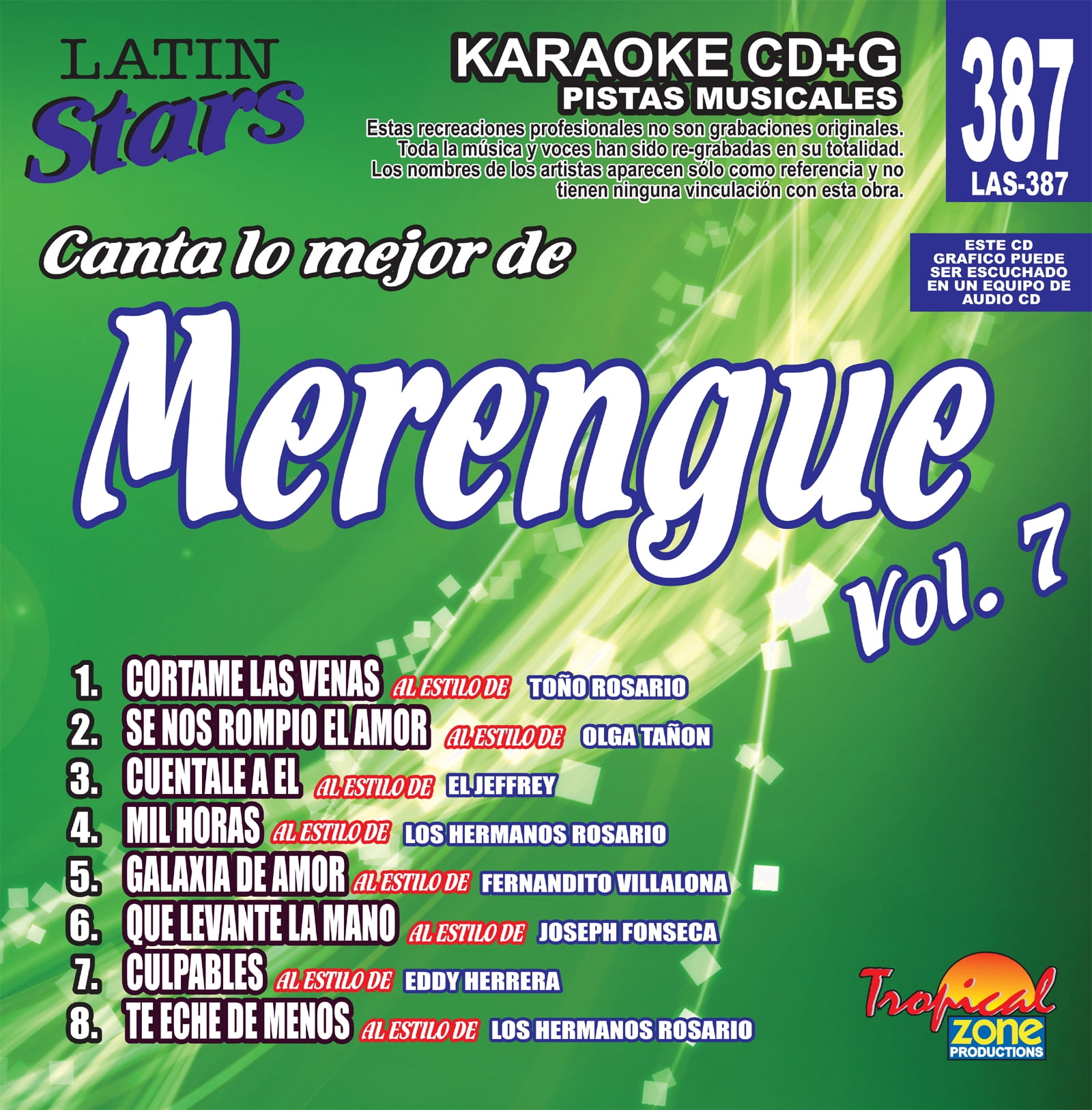 Karaoke Latin Stars 387 Merengue Vol. 7 - Walmart.com
