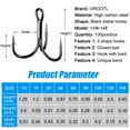OROOTL 100pcs Fishing Treble Hooks Round Bend Barbed Treble Hook Size 12# - Walmart.com