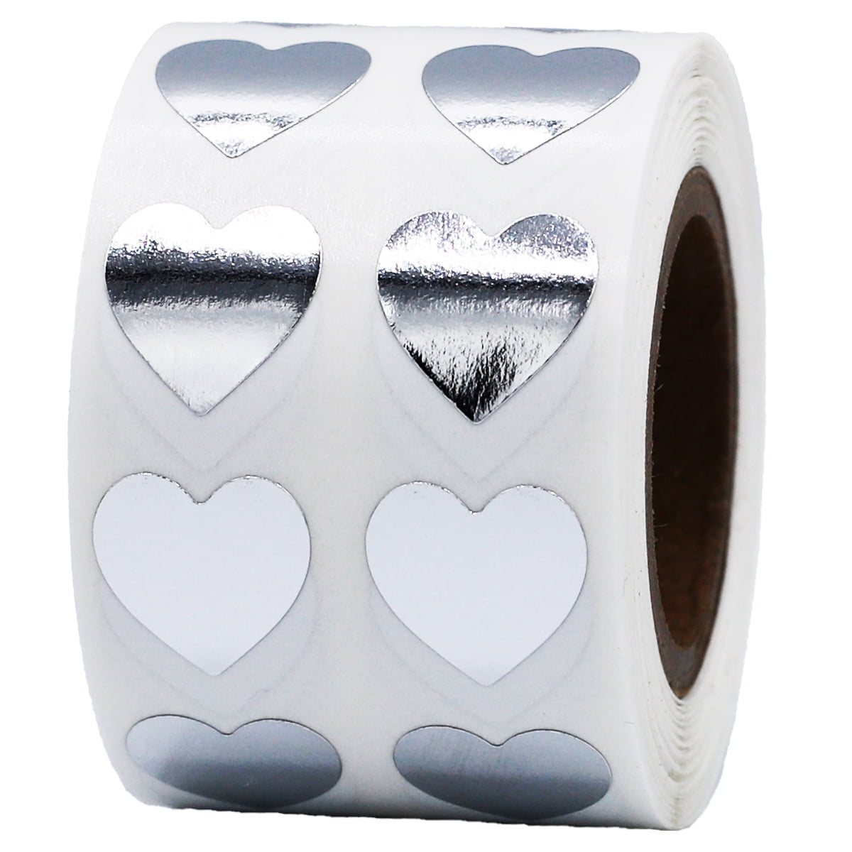 Silver Heart Stickers | 0.5" Inch Wide | 1,000 Pack - Walmart.com