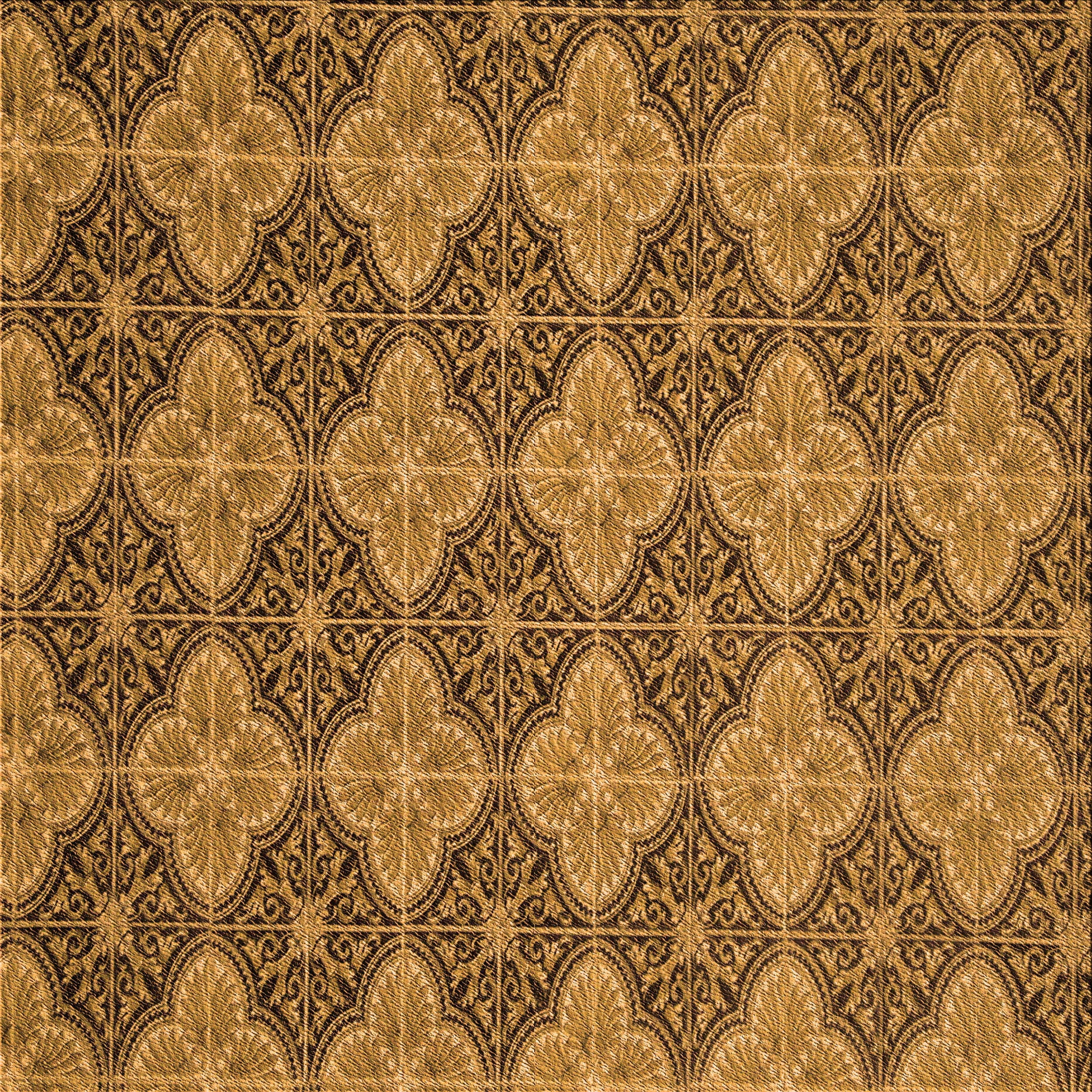 Ahgly Company Indoor Square Patterned Saddle Brown Area Rugs, 6' Square ...