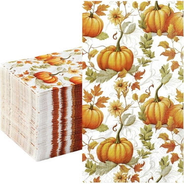 Homlouue 100 PCS Fall Paper Napkins 3 Ply Disposable Napkins ...