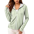 Breathable Striped Sun Shirt for Women UPF 50+ - Hooded Zip Up Rash ...