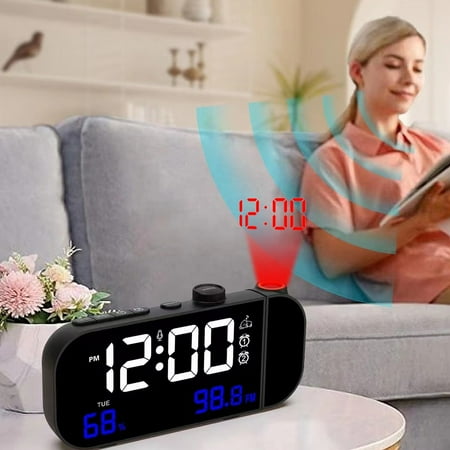 Solar Powered Alarm Clock, LED Radio Digital Alarm Clock Originality ...