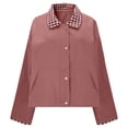 Aellinatey Womens French Trench Lapel Casual Coat with Checkered Lining ...