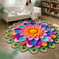 Peacock Shaped Area Rug Soft Surface Non Slip Backing Decorative Floor ...