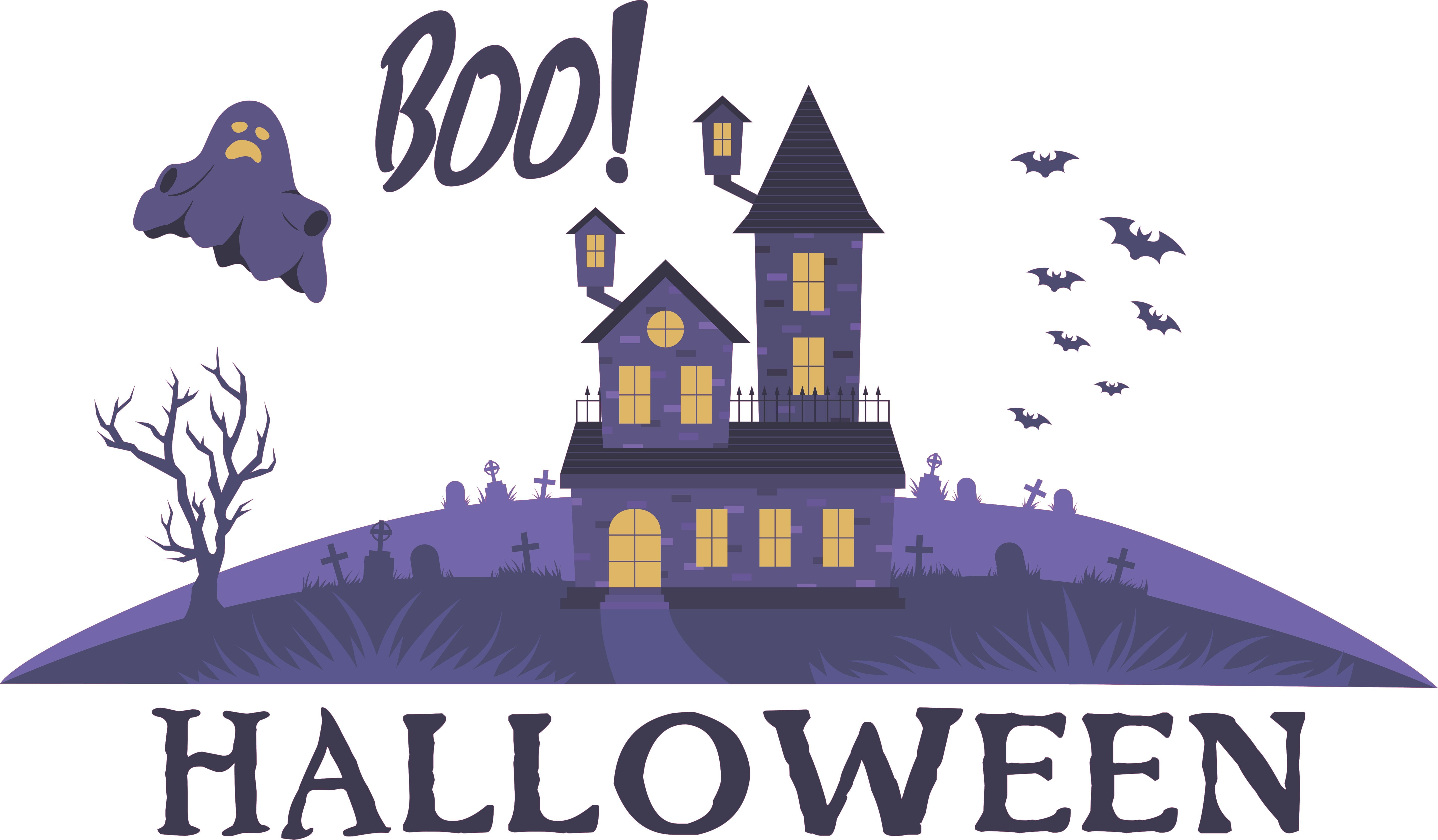 Multicolored Home Living Room Haunted House Wall Decor Boo Halloween ...