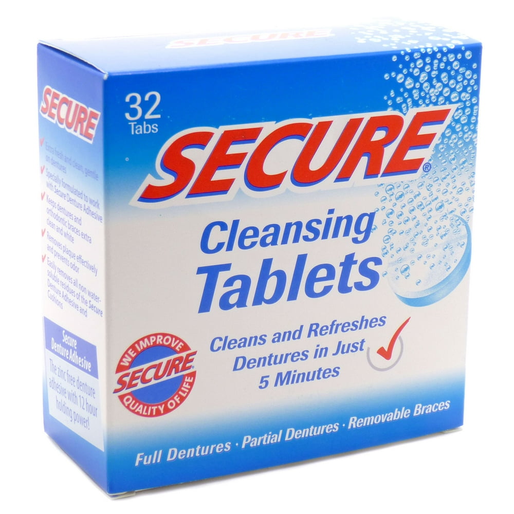 Secure Denture Cleansing Tablets 32 ea - Walmart.com - Walmart.com