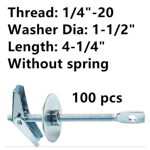 4-1/4" Drywall Acoustical Ceiling Tile Eye Lag Toggle Bolt Screws ...