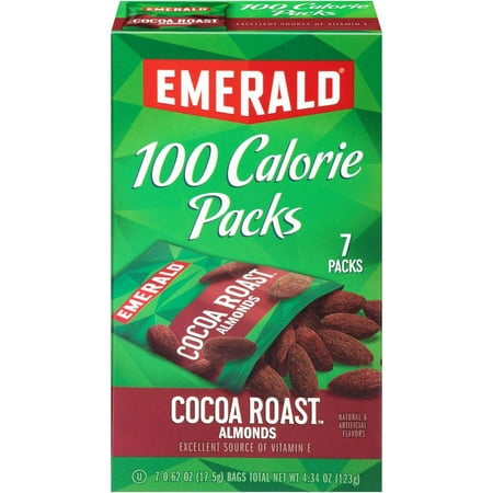 Emerald Cocoa Roast Almonds, 100 Calorie Packs- 7 Count Boxes - Walmart.com