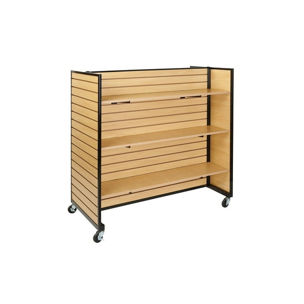 Maple Metal Framed Rolling Slatwall Gondolas with 6 Shelves - Walmart.com
