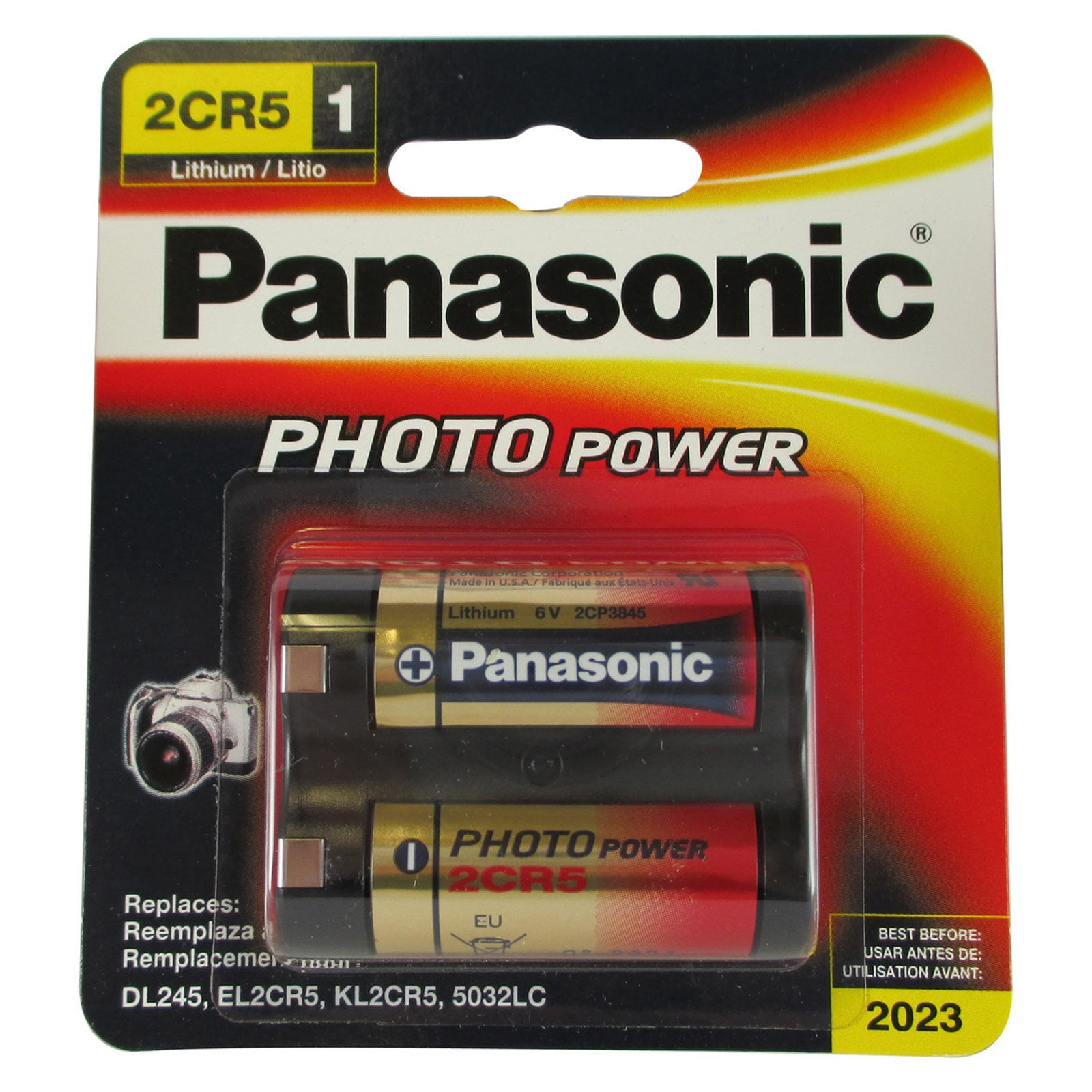 Panasonic 6-Volt Photo Lithium Cylinder Battery (2CR5MPA1B) (2CR-5MPA1B ...