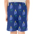 BZSMCE Adjustable Drawstring Casual Shorts With Bluebonnet Flower ...