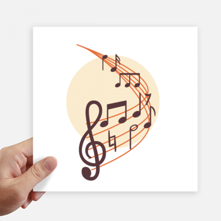 Round-shaped Curved Music Notes Sticker Square 20cm Wall Suitcase ...
