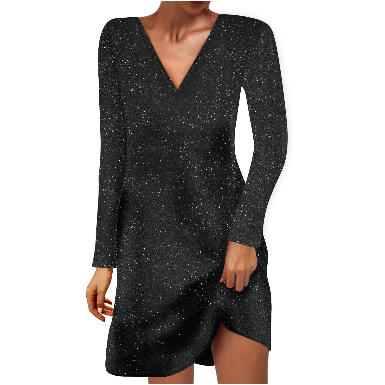 Click here for Aherbiu Party Dresses For Women Sparkly Long Sleev... prices