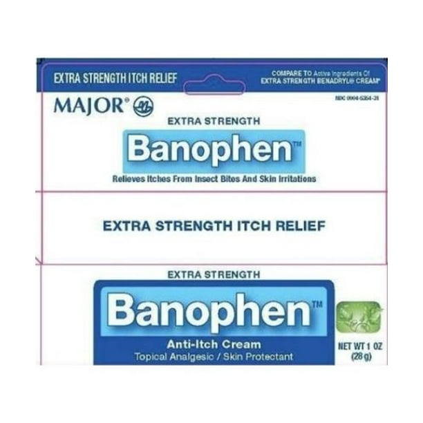 Major Banophen Anti-Itch Cream, Extra Strength, 1oz - Walmart.com ...