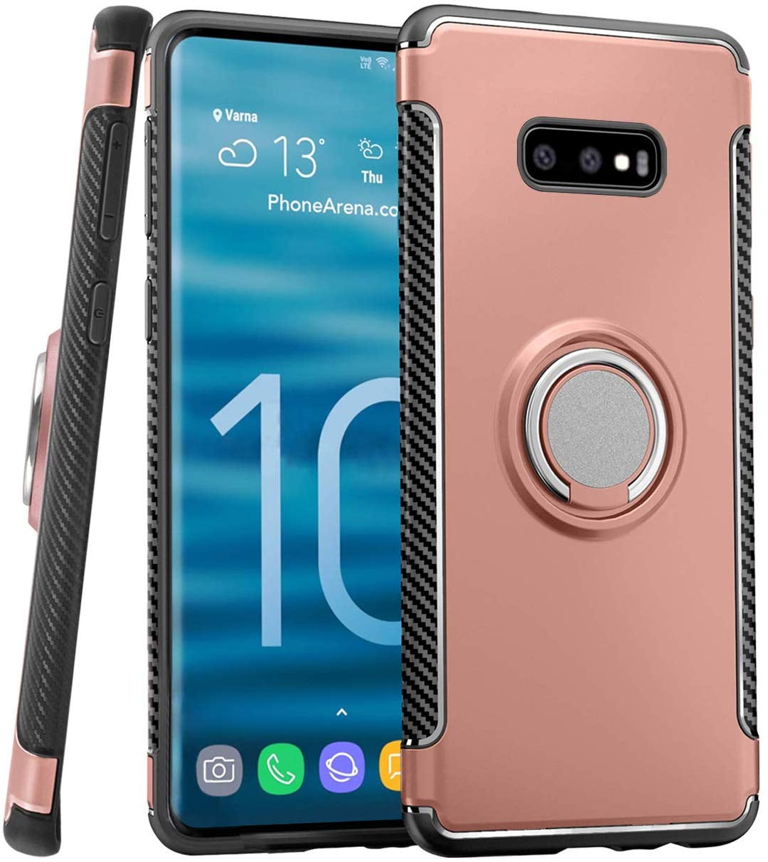 Goldcherry for Galaxy S10e Case with Ring Holder,Slim Dual Layer Shockproof Case Cover With Ring ...