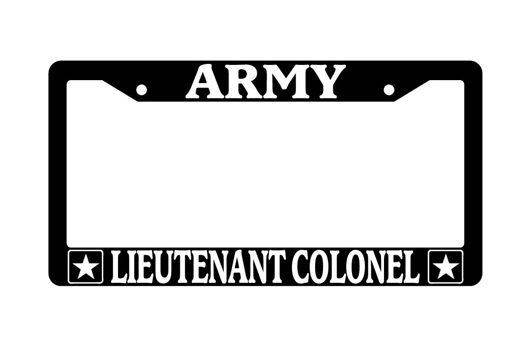 Army Lieutenant Colonel Black Plastic License Plate Frame - Walmart.com