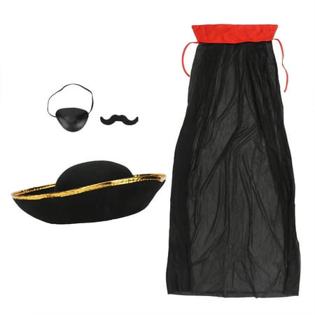 Pirate Cape, 4-piece Pirate Costume Pirate Dress Up Costume For ...