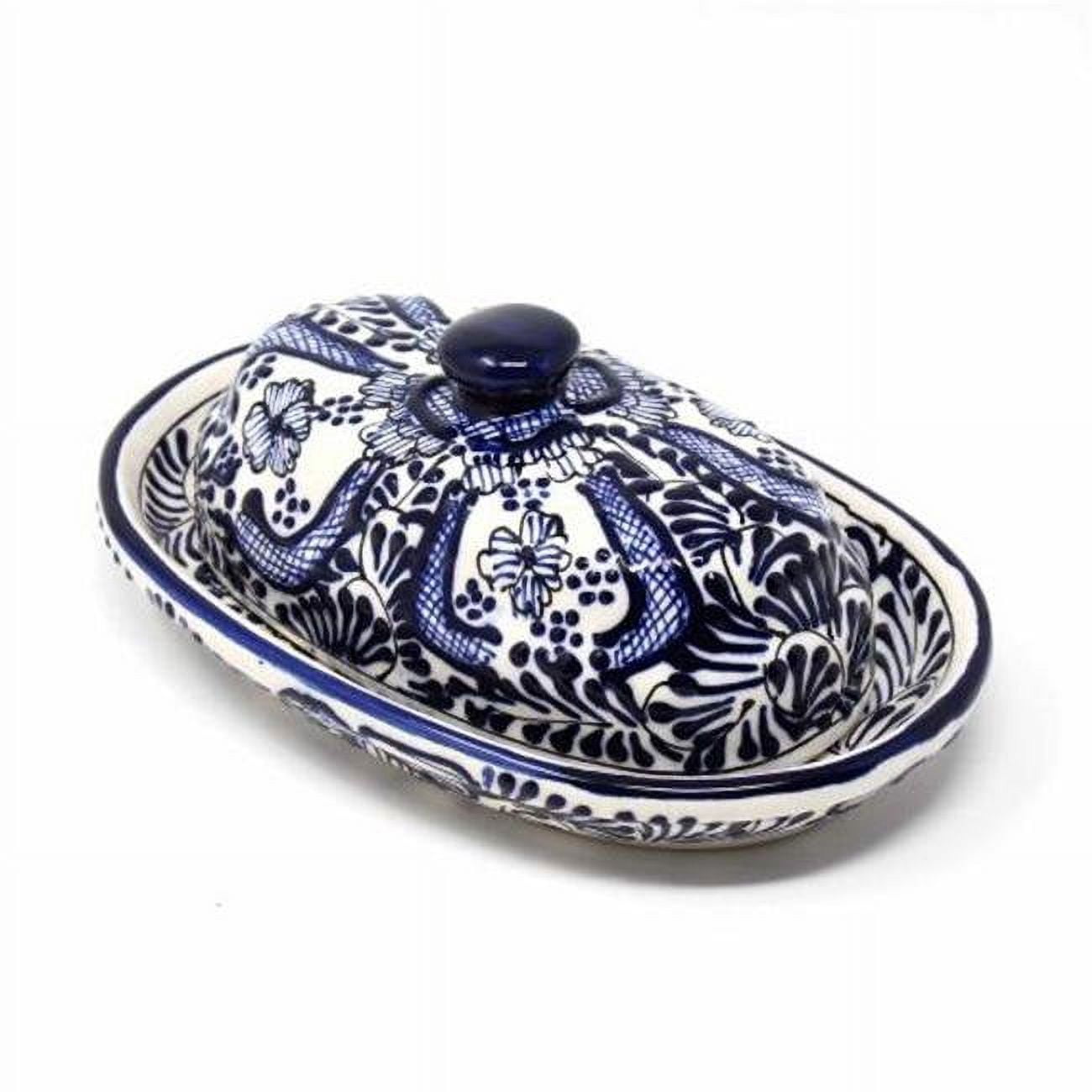 Click here for Encantada Blue Flower Handmade Pottery Butter Dish... prices