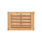 Riverbay Furniture Transitional Bamboo Slatted Hamper with Wide Top in ...