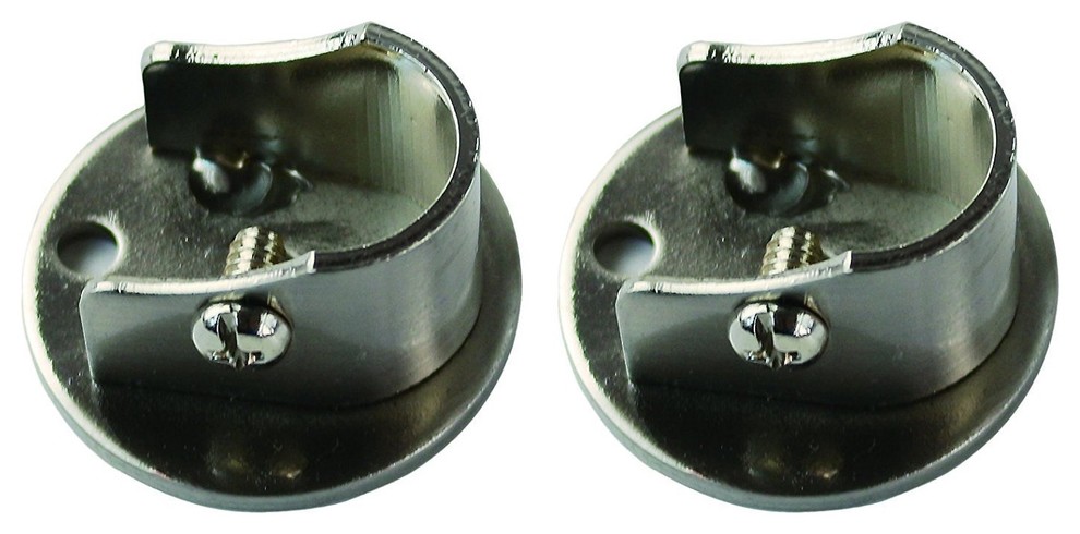 Urbanest Inside Mount Brackets for 5/8" and 3/4" Rods, Brushed Steel ...