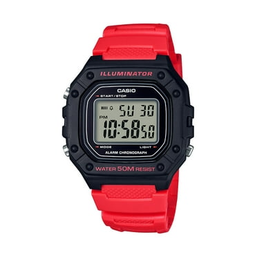 Casio Men's Wide Face Black Digital Grey Resin Strap Watch - Walmart.com