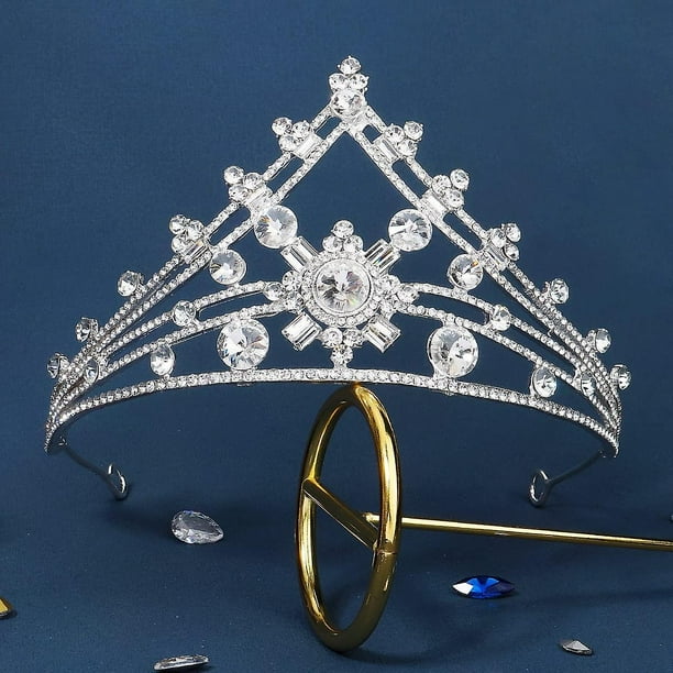 Corona de reina Tiaras corona de novia de cristal diadema de diamantes ...