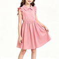 Afuyipoi Girls Ruffle Collar Sundress (3-15 Years) Soft Comfortable ...