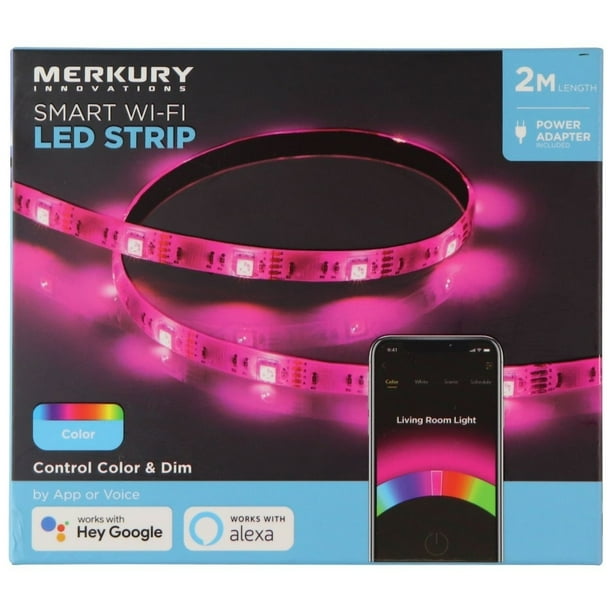 Merkury Innovations Smart Wi-Fi LED Strip Lights, 2M/6.5 FT - Walmart.com